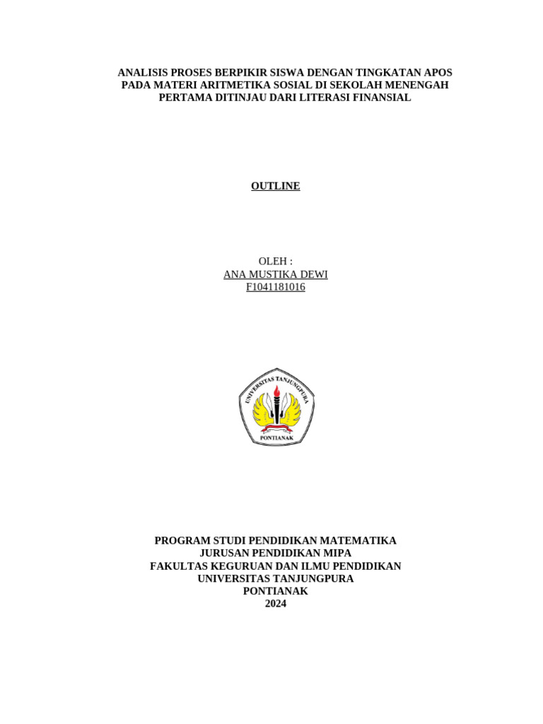 Ana Outline 1 (Teori Efikasi Diri) | PDF