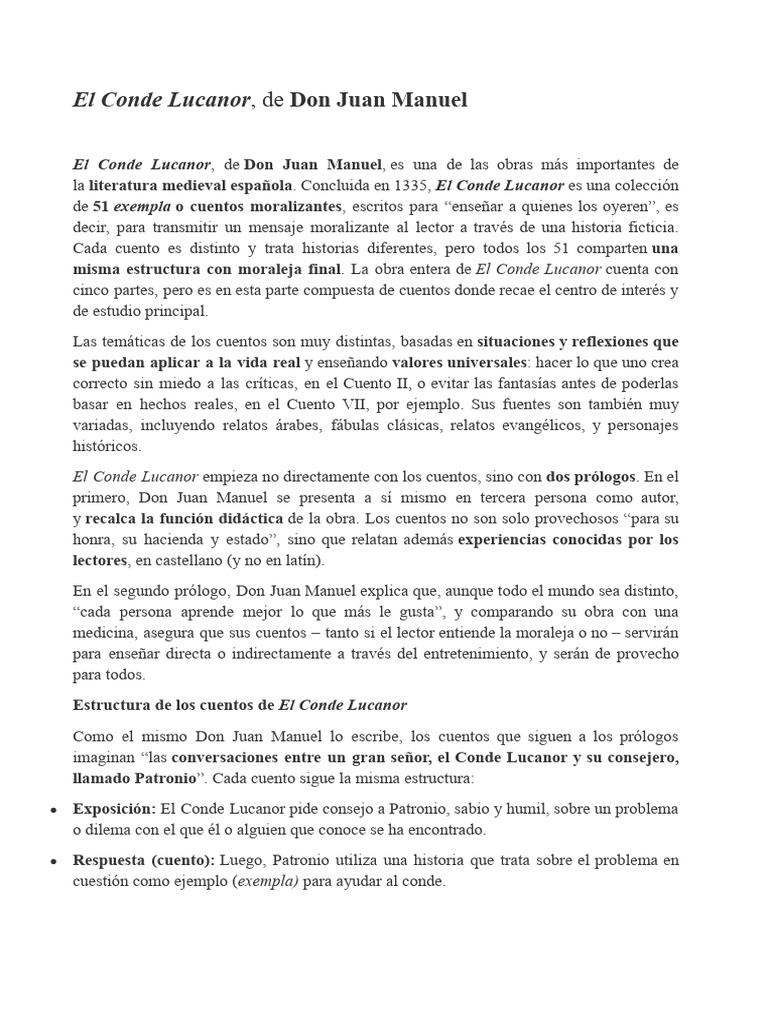 El Conde Lucanor | PDF