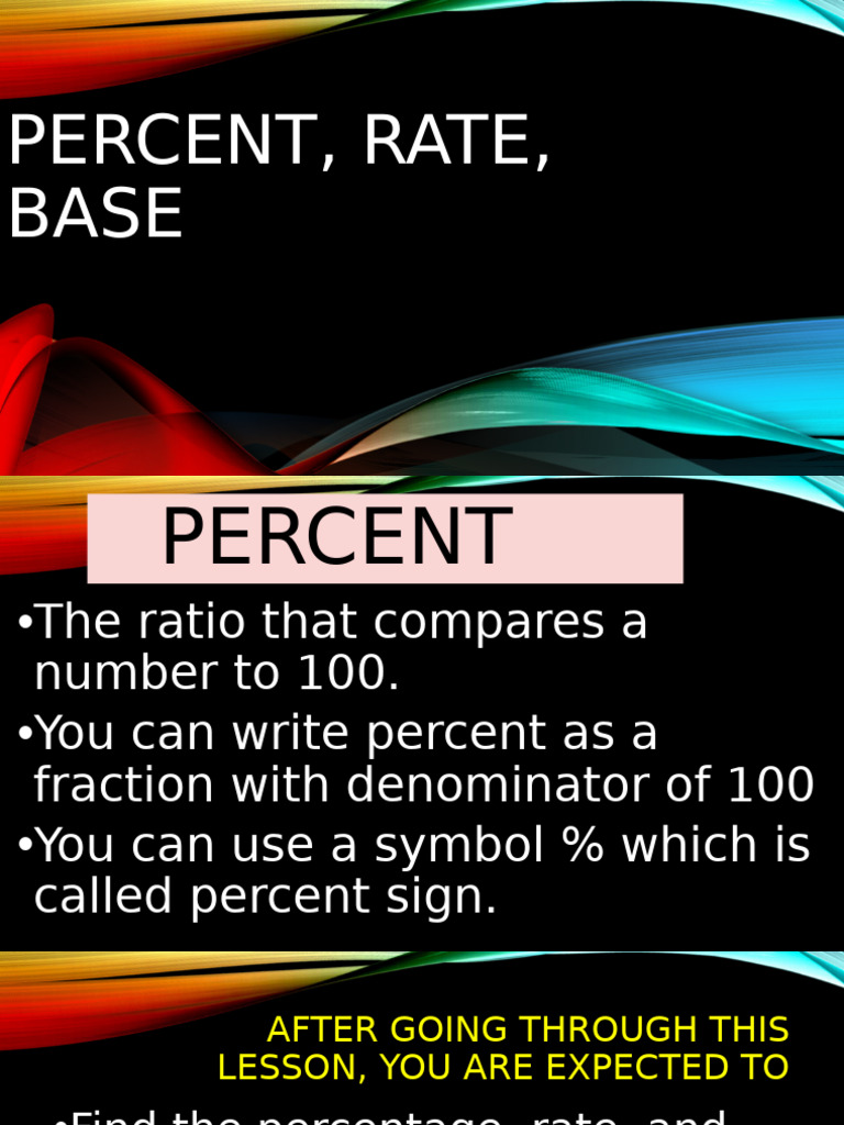 Understanding Percentages, Rates, and Bases | PDF