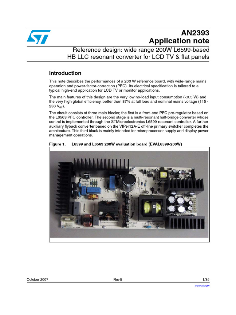 Reference Design Wide Range 200W L6599-Based | PDF | Consumer Electronics | Electricity