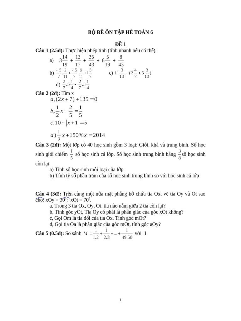 13 Bo-De-On-Tap-He-Toan-Lop-6-Len-7 | PDF
