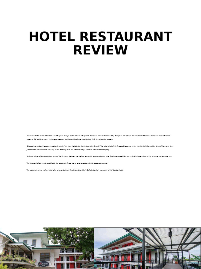 Rosevenil Hotel Overview and Dining Options | PDF