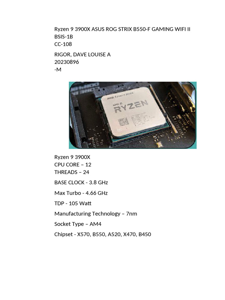 TCC Ryzen 9 3900X ASUS ROG STRIX B550 | PDF