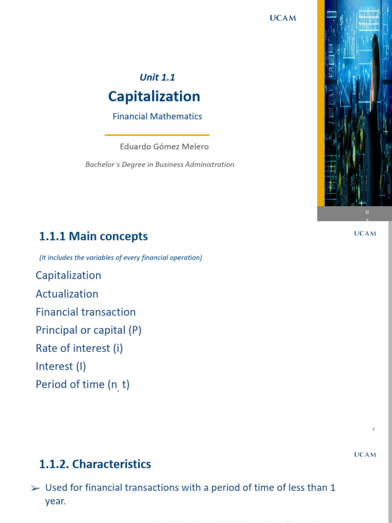 Unit 1. Simple Capitalization | PDF | Interest | Academic Term