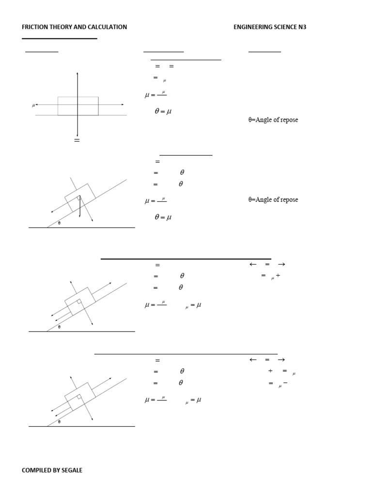 FRICTION CALCULATIONS | PDF | Friction | Force