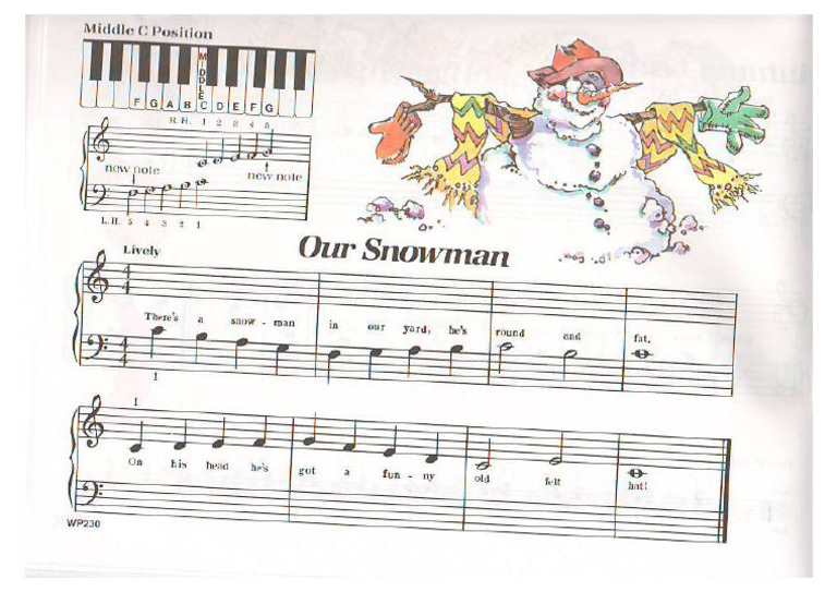 Snowman Piano Level 1 | PDF