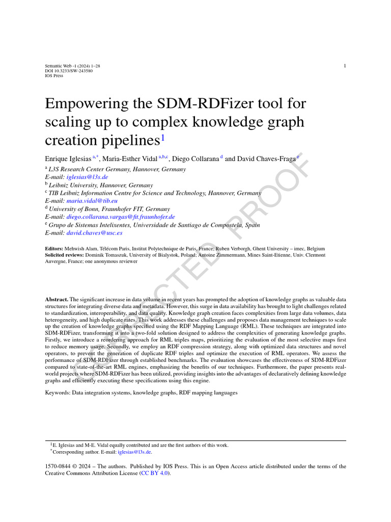 Empowering The SDM-RDFizer Tool For Scaling Up To | PDF | Resource ...