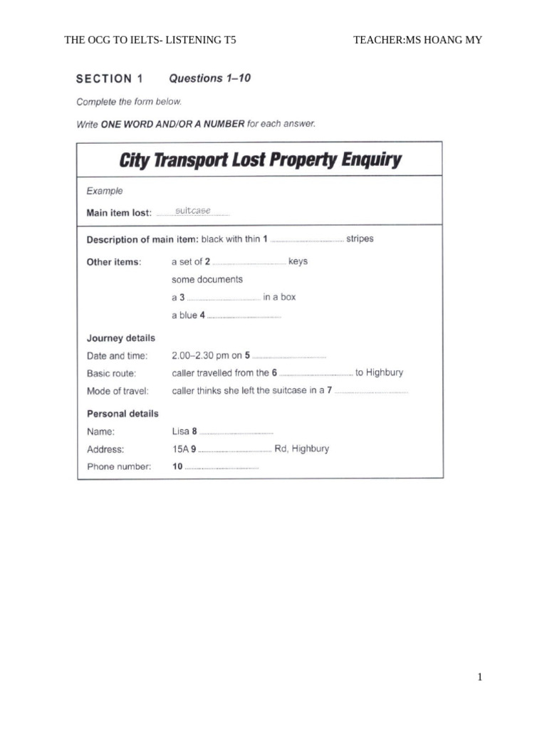 The Ocg To Ielts - Listening T5 | PDF