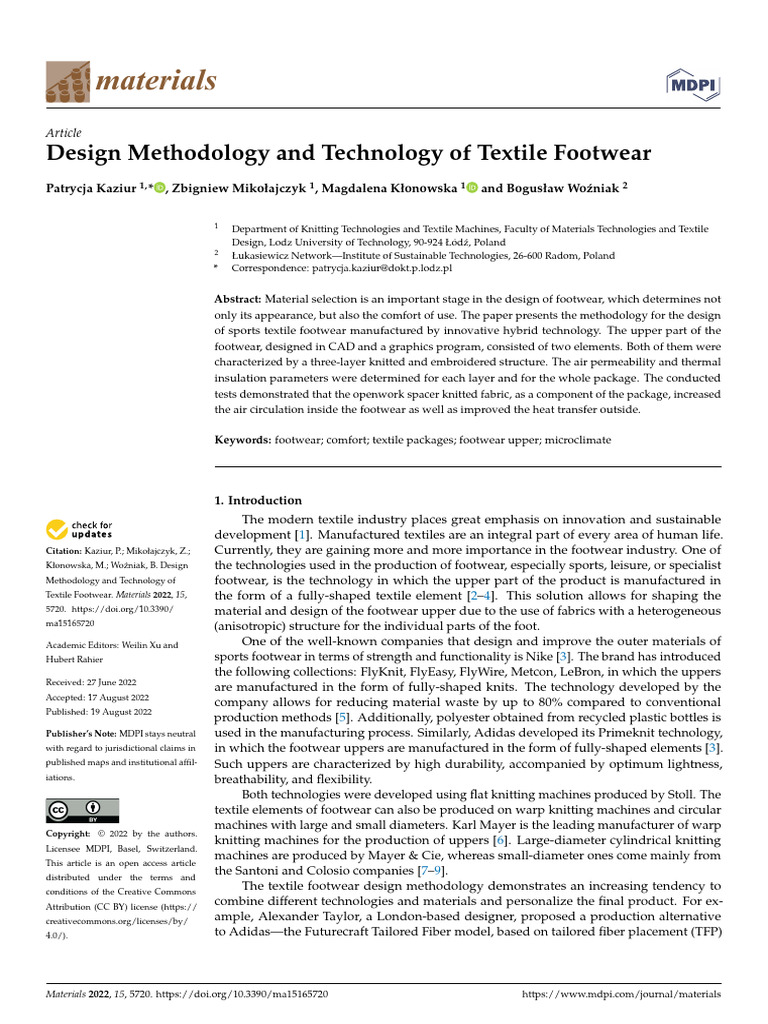 Design Methodology and Technology of Textile Footw | PDF | Textiles | Yarn