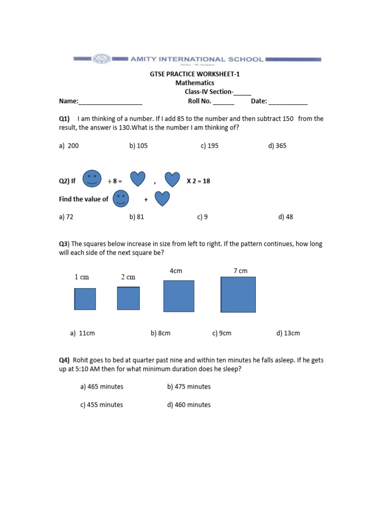 Maths Worksheet 2 | PDF