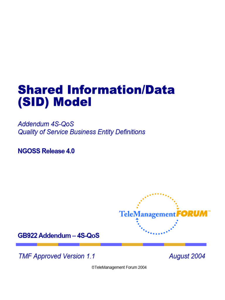 QoS - GB922 - Addendum - 4S - QoS - v1-1 - 040909 | PDF | Quality Of Service | Computer Science
