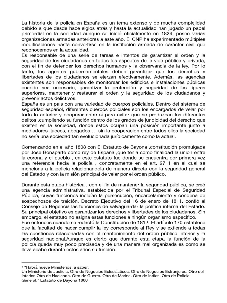 La Historia de La Policia en España | PDF | Policía | Estado (política)