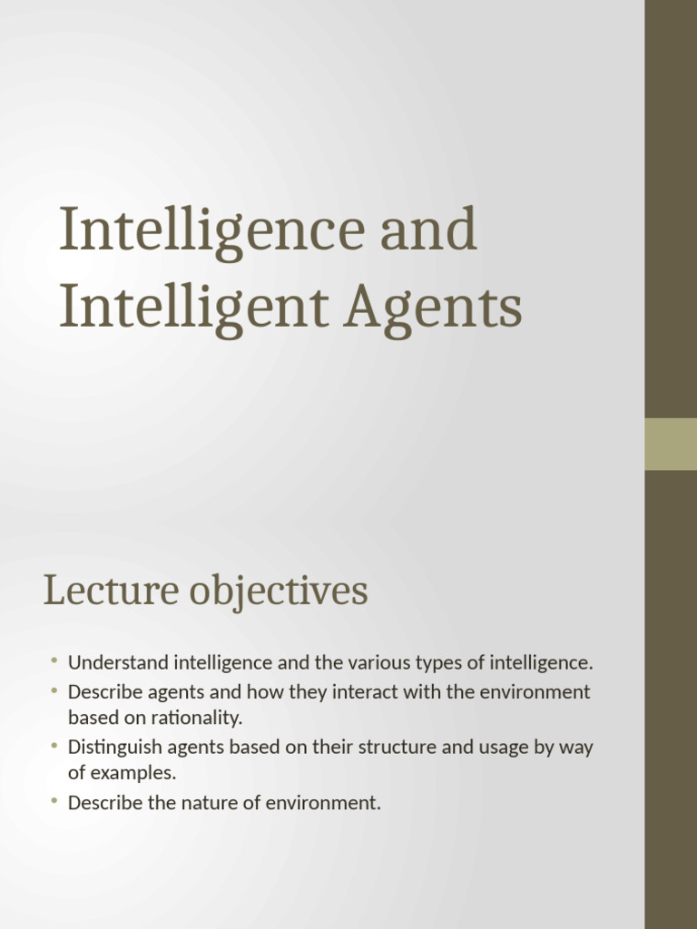 Intelligence & Agents | PDF | Perception | Intelligence