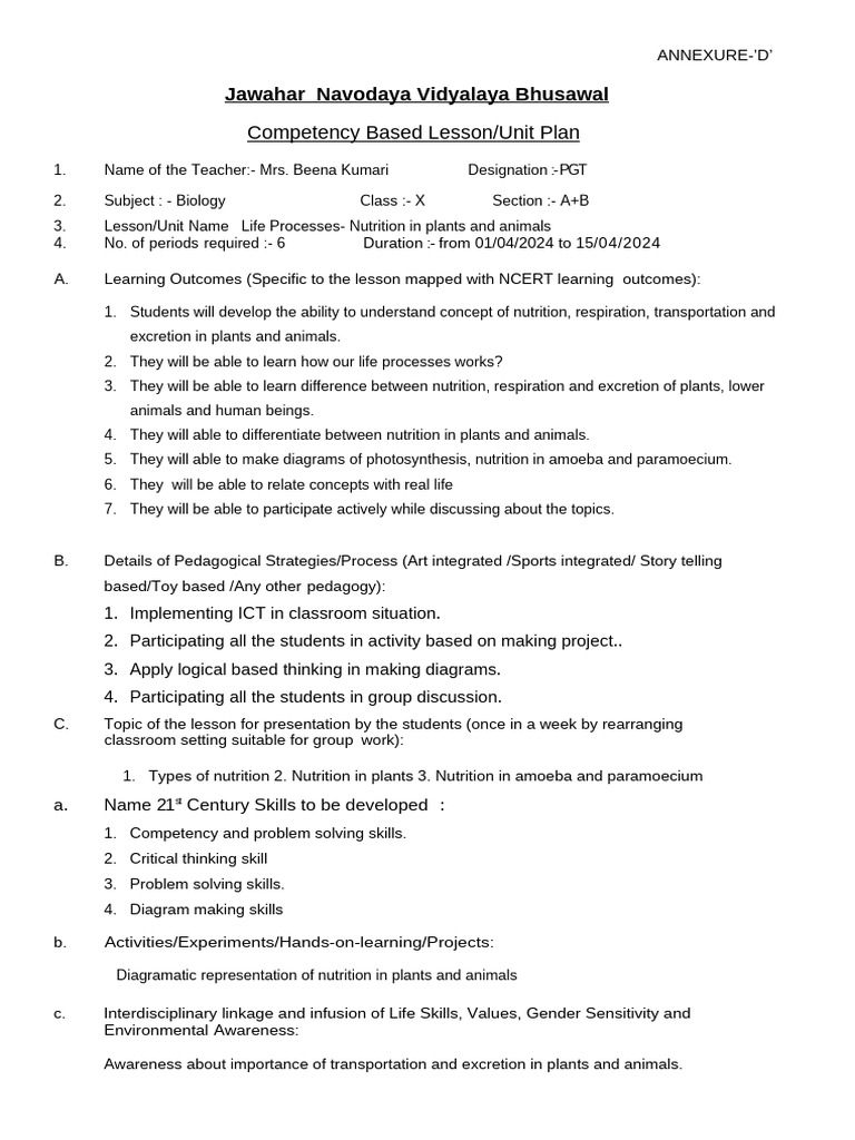 Competency Based Lesson Plan X | PDF | Educational Technology | Pedagogy