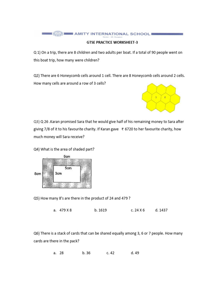 Maths Worksheet 1 | PDF Maths Worksheet 1 | PDF