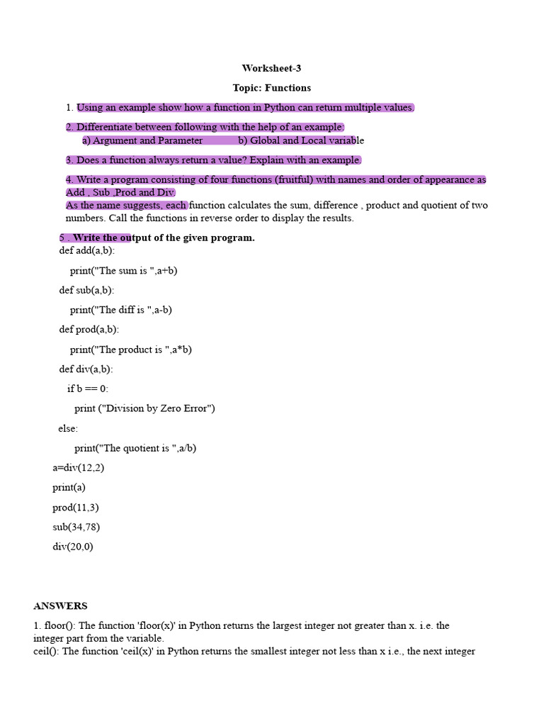 Python Functions for Beginners | PDF