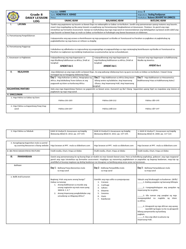 Final AP8 2nd LC 5-6 | PDF