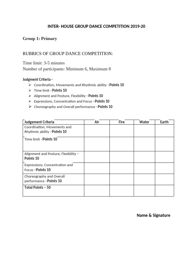 Dance Comp 1 | PDF