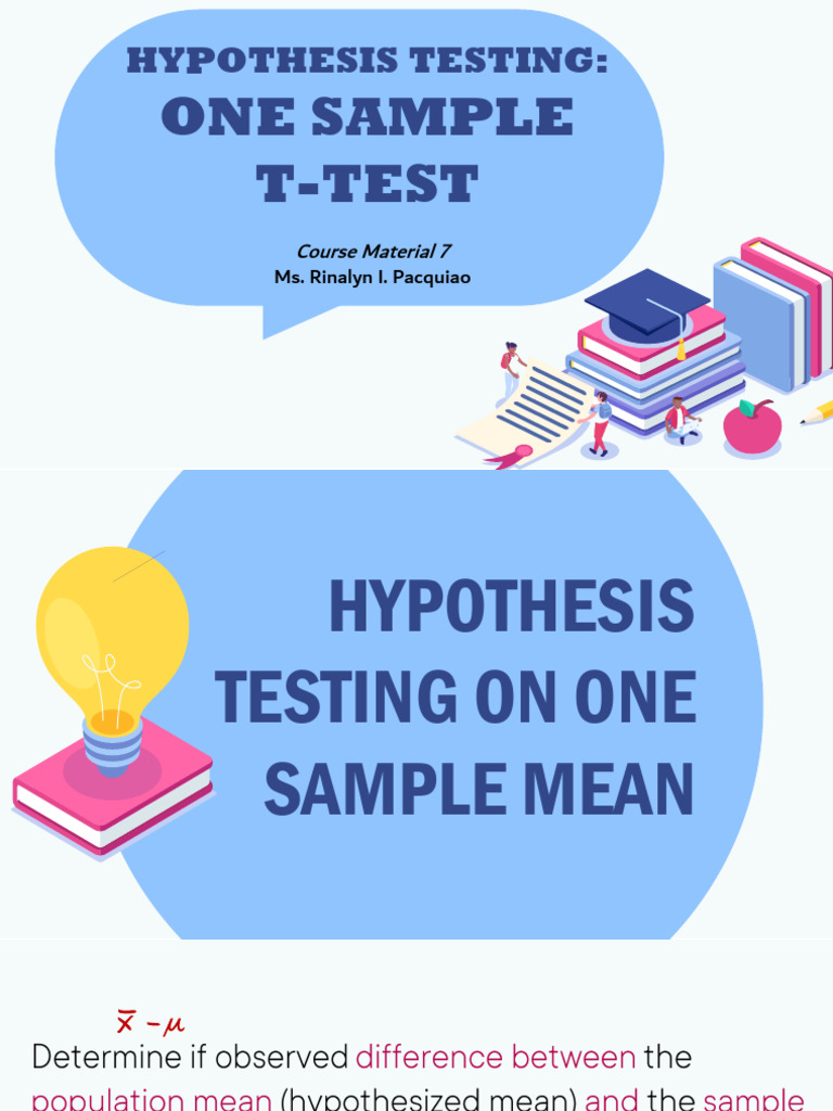 Scstprb Cm7 Hypothesis Testing One Sample T Test Pdf