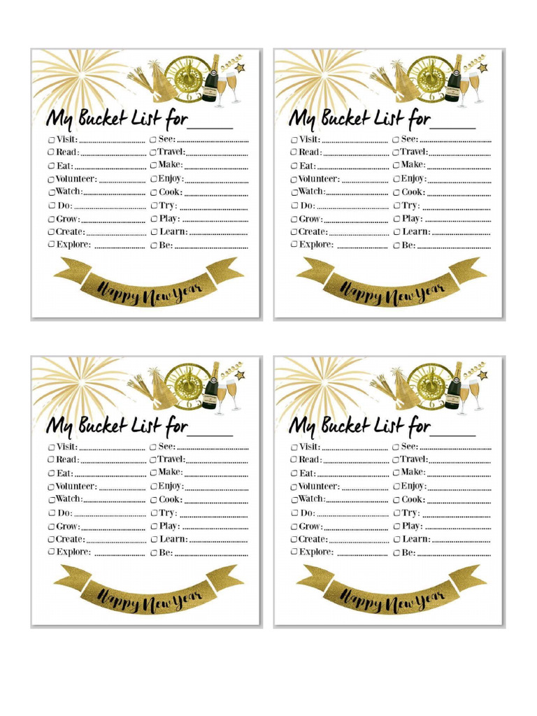 New Years Bucket List | PDF