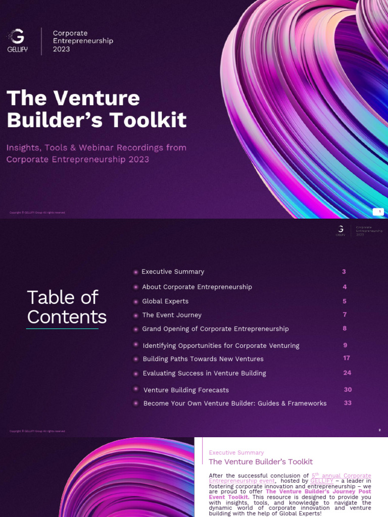 The Venture Builders Toolkit by GELLIFY | PDF | Venture Capital ...
