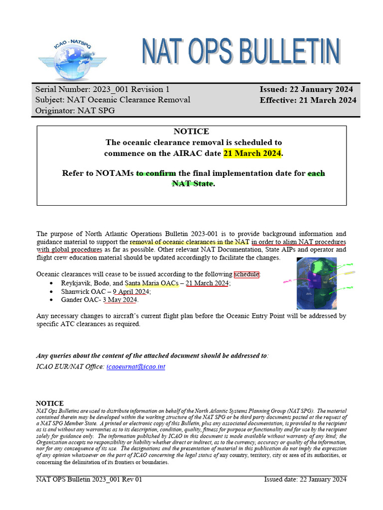 ???NAT OPS Bulletin 2023 - 001 - Rev01??? | PDF | Air Traffic Control ...
