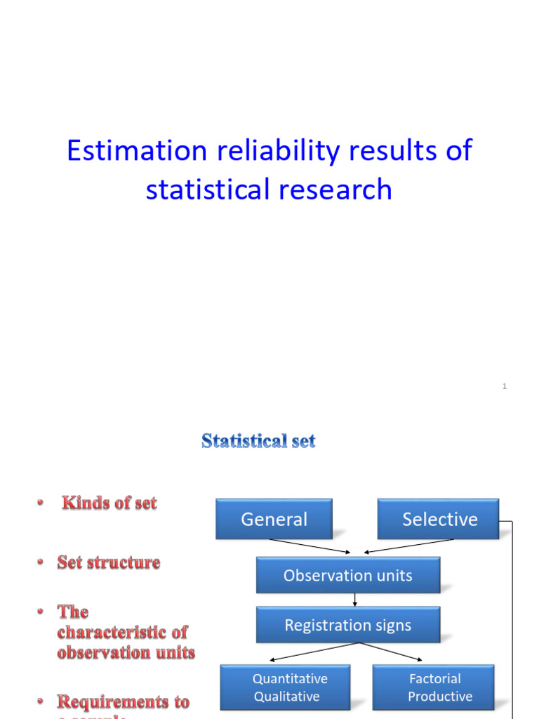 Estimation of Reliability of Results of Statistical Research | PDF | Errors And Residuals ...