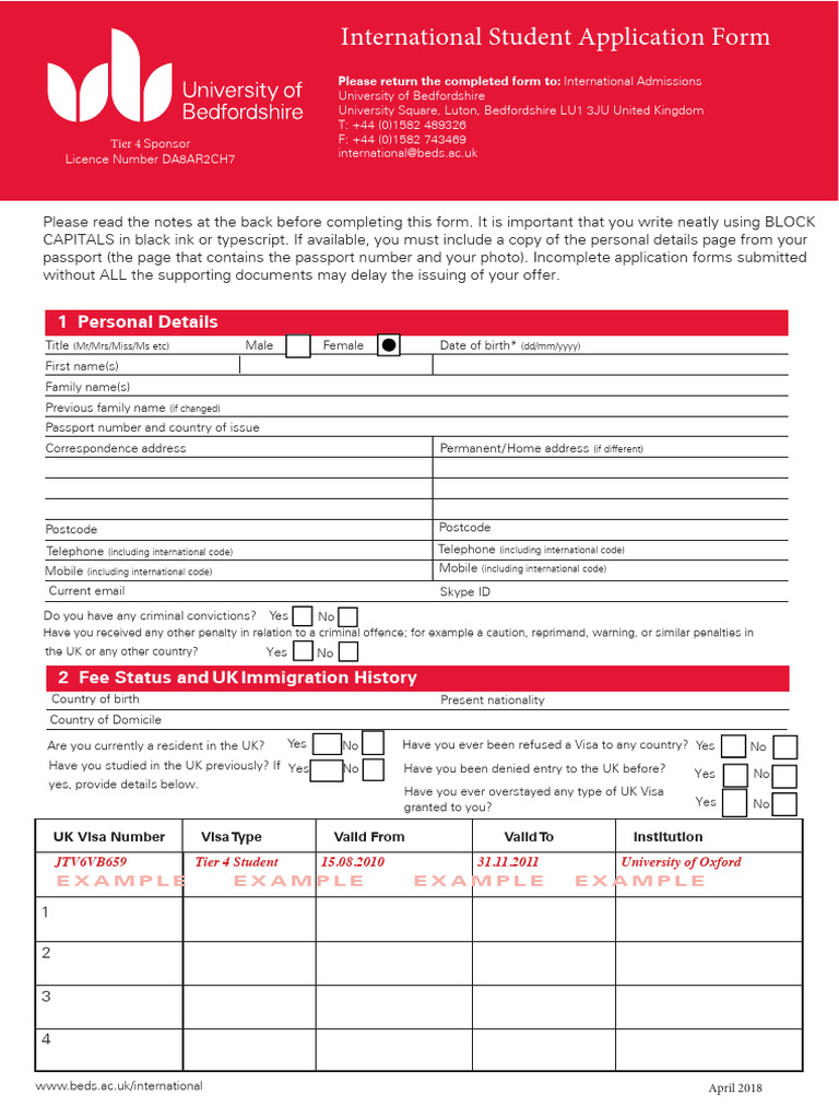 Application Form - UoB - Tại FTU | PDF | Travel Visa