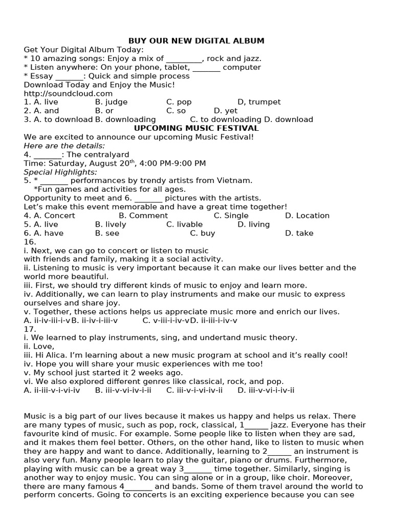 K10. Form 2025 UNit 3 Test 1 | PDF | Performing Arts | Entertainment