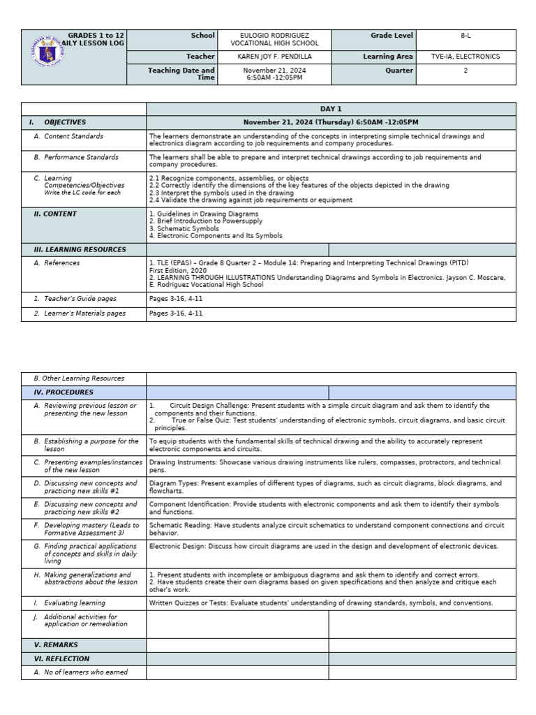 G8 DLL Q2 Week8 | PDF | Technical Drawing | Learning