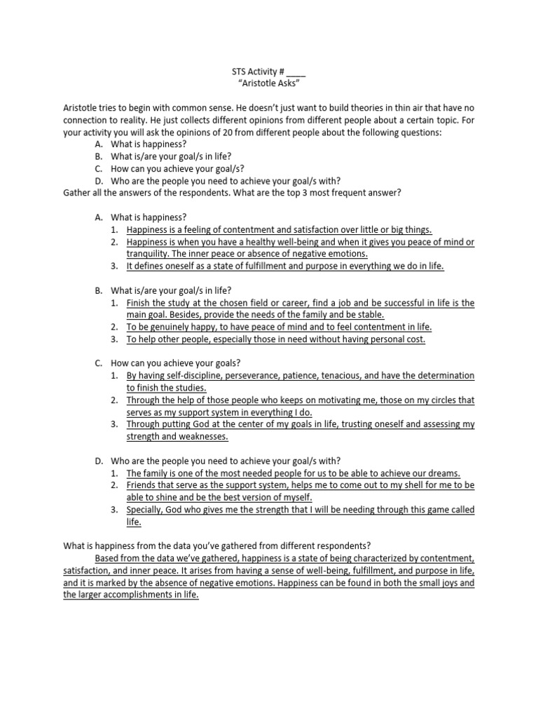 Aristotle's Inquiry on Happiness | PDF | Happiness | Goal
