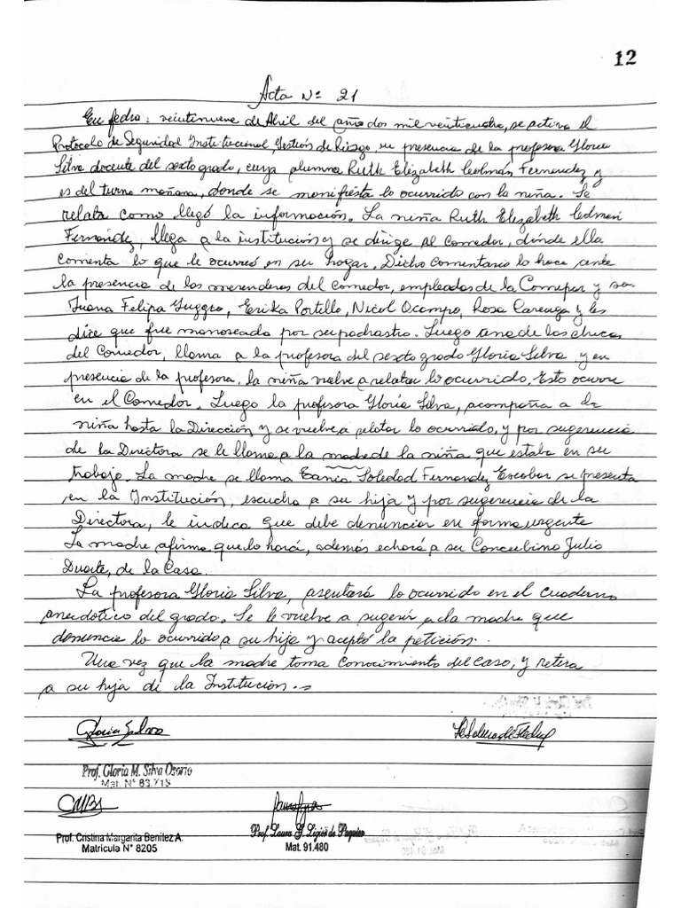 Acta #21, Acoso Sexual | PDF