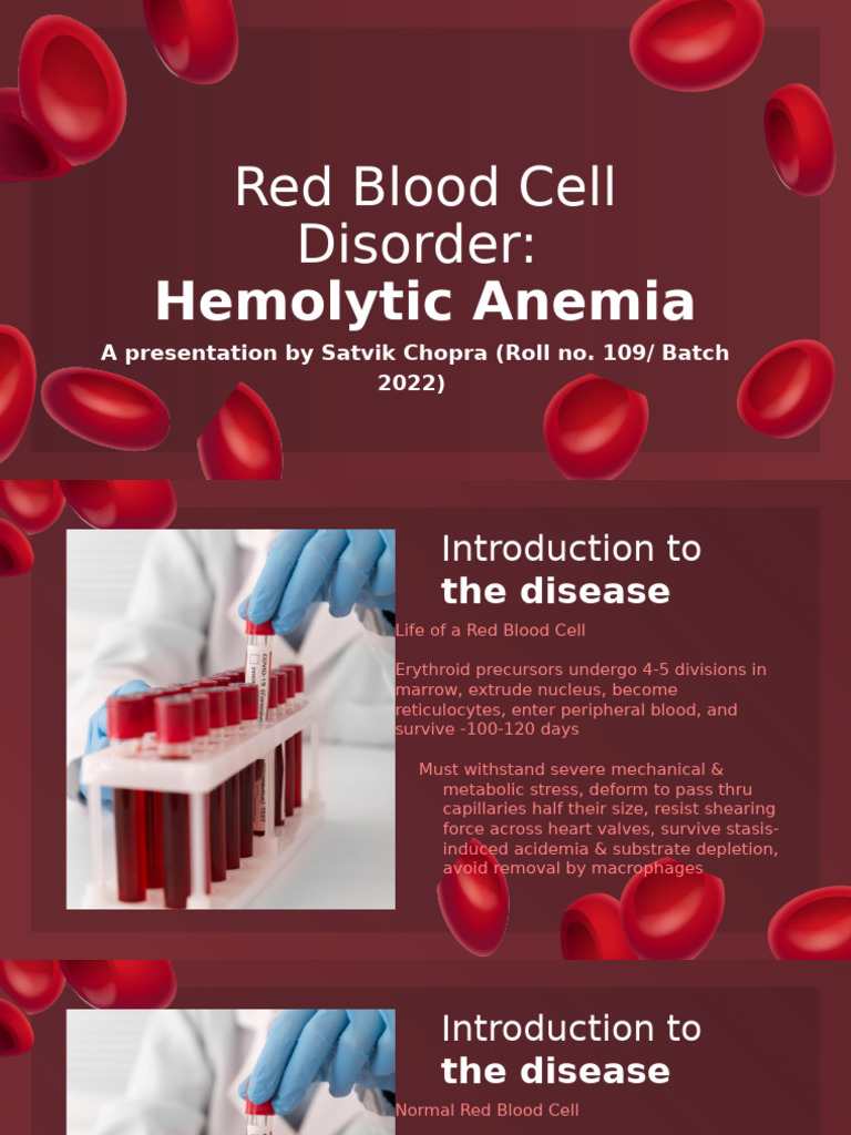 Red Blood Cell Disorder - Hemolytic Anemia by Slidesgo - PPTX ...