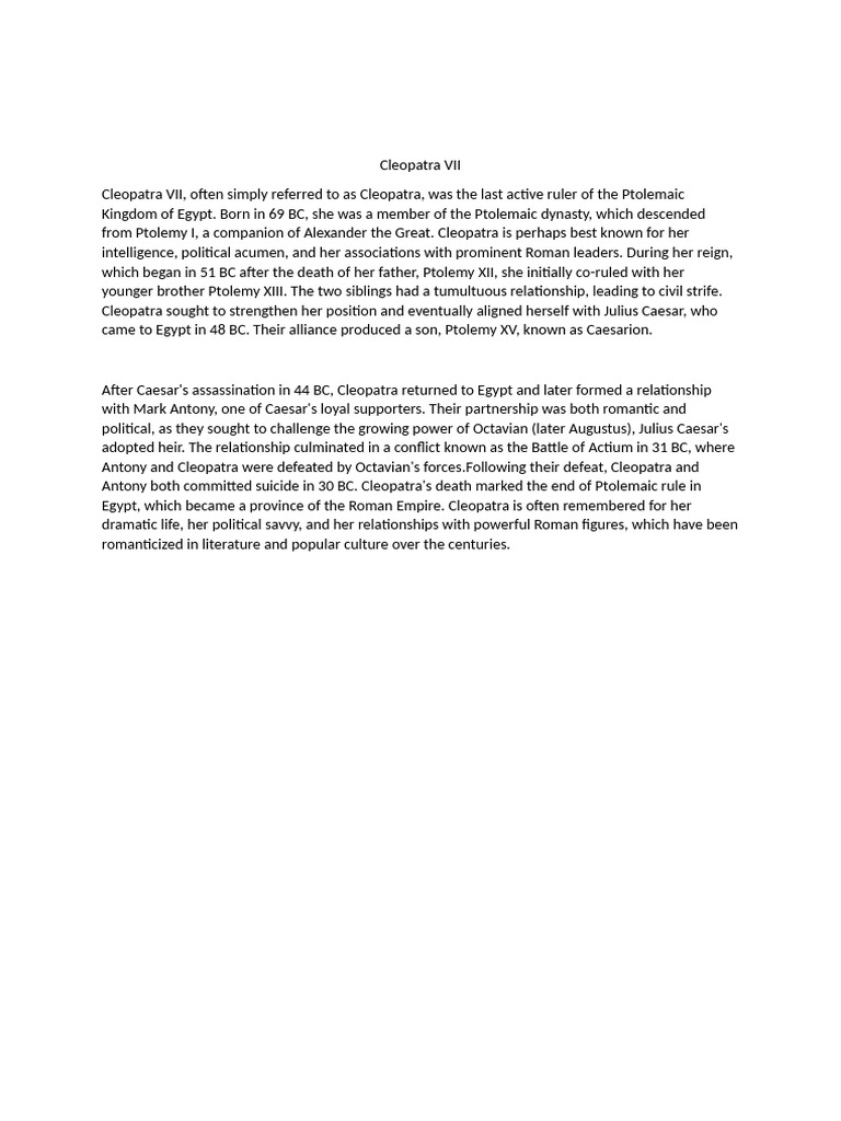 Cleopatra | PDF