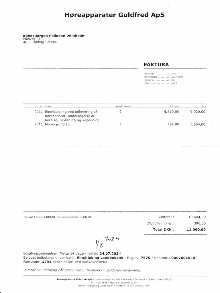Hørerapparat Kvittering | PDF