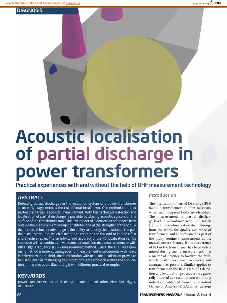 Acoustic Localisation Of Partial Discharge In Power Transformers Pdf