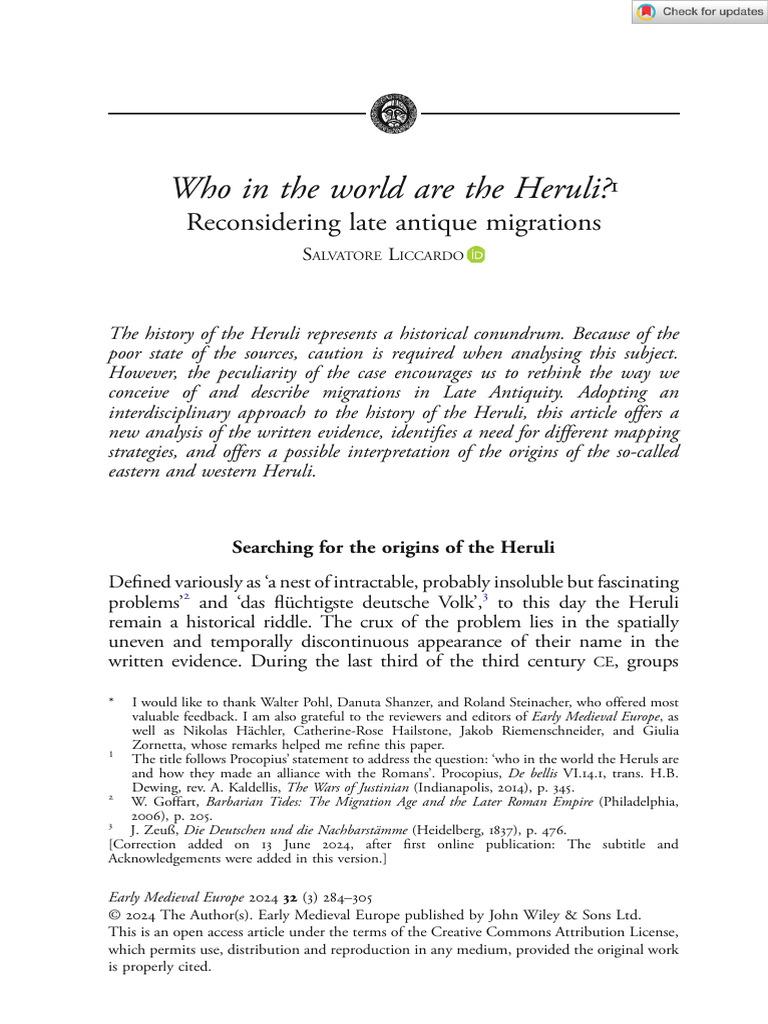Early Medieval Europe - 2024 - Liccardo - Who in The World Are The ...