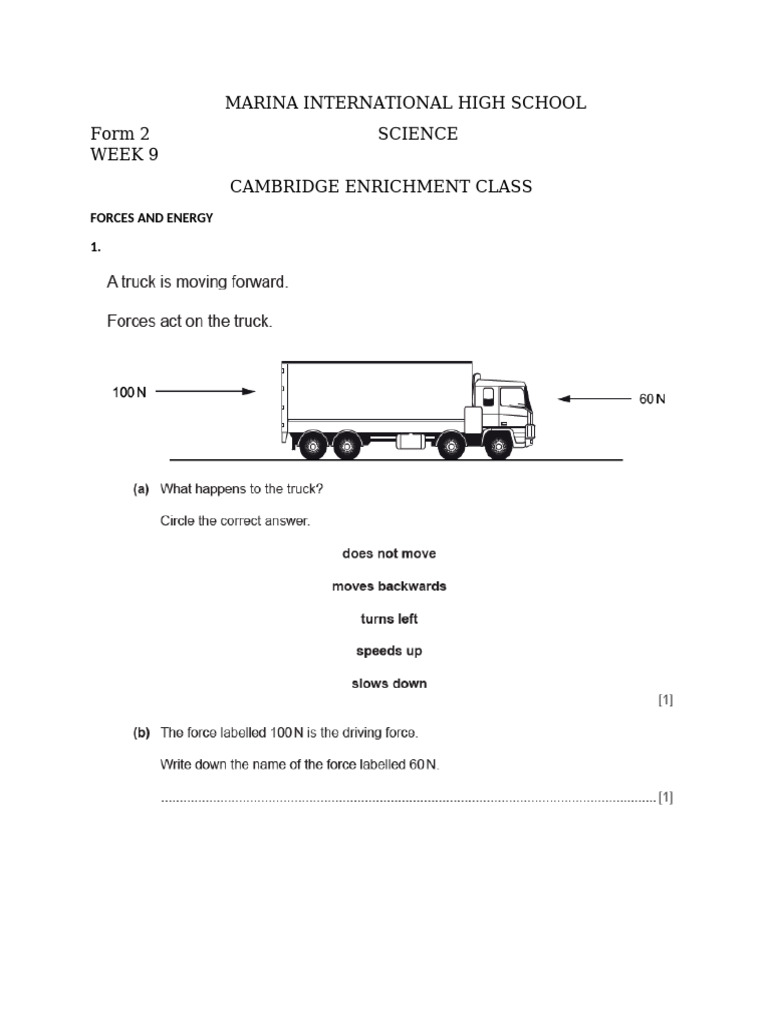 Form 2 - Forces and Energy | PDF