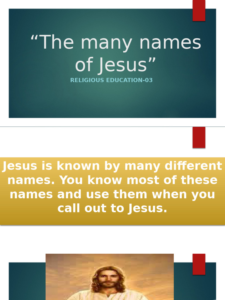 The Many Names of Jesus | PDF | Jesus | Eucharist