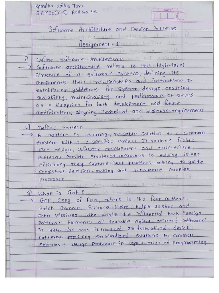 SADP Assignment - 1. Komlika Kailas Taru | PDF