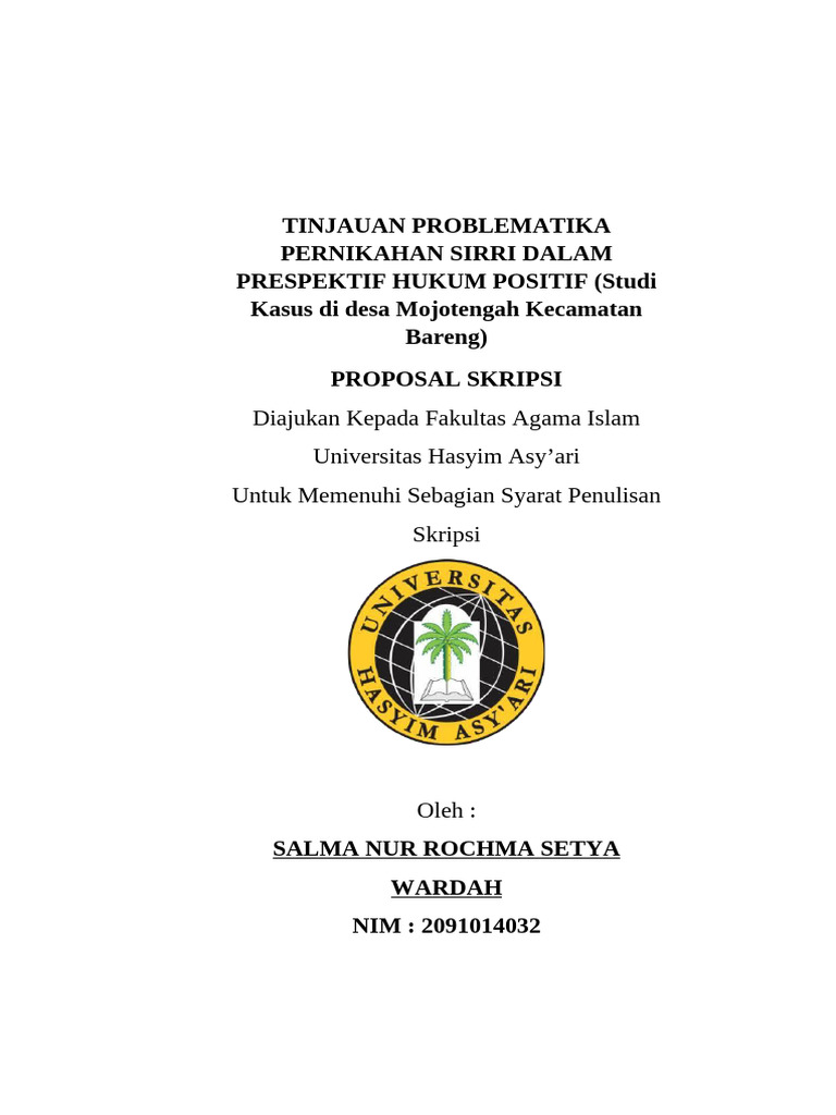Proposal Salma Nur Rochma S W (2091014032) | PDF