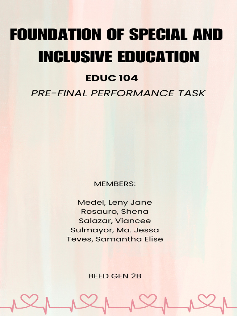 Educ 104 Pre-Final PT | PDF | Special Education | Learning Disability