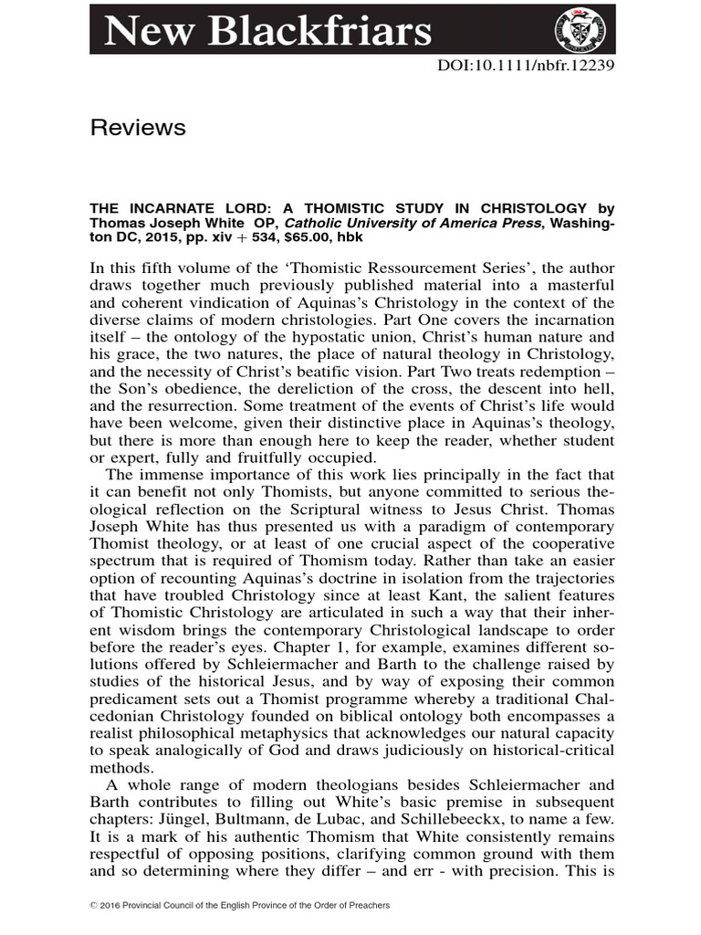 Thomistic Christology and Modern Theology | PDF | Eucharist | Thomism