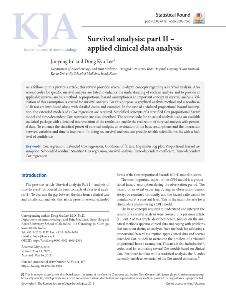 Survival Analysis Part2 Applied Clinical Data Analysis | PDF | Function ...