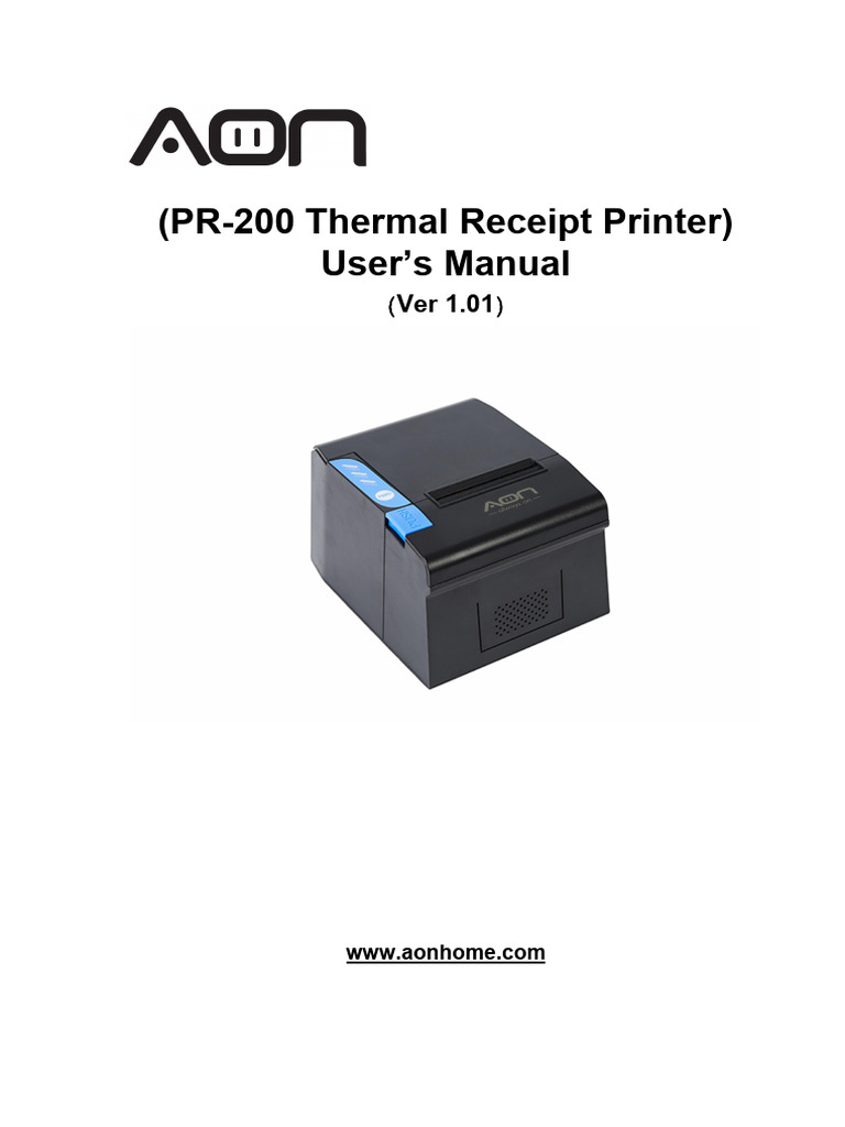 PR-200 Thermal Receipt Printer Manual | PDF | Printer (Computing ...