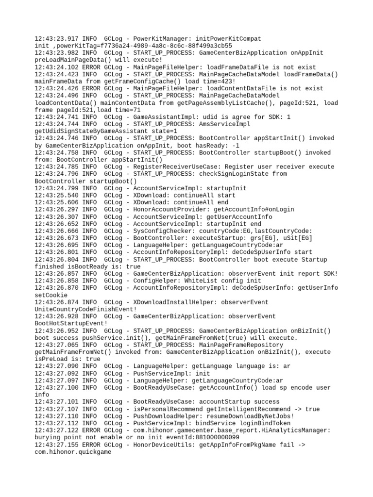 GameCenter Startup Log Analysis | PDF | Web Standards | Internet Architecture