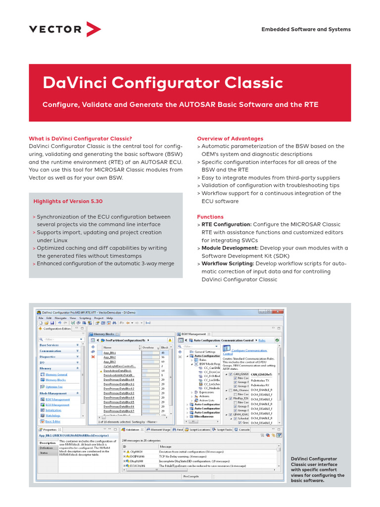 DaVinci Configurator Classic FactSheet EN | PDF | Systems Architecture | System Software