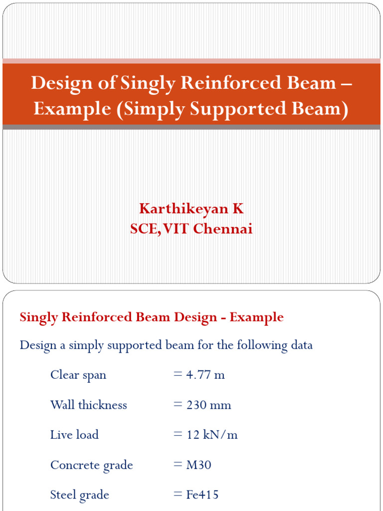 02 Singly Reinforced Beam - Design Example - Simply Supported Beam ...