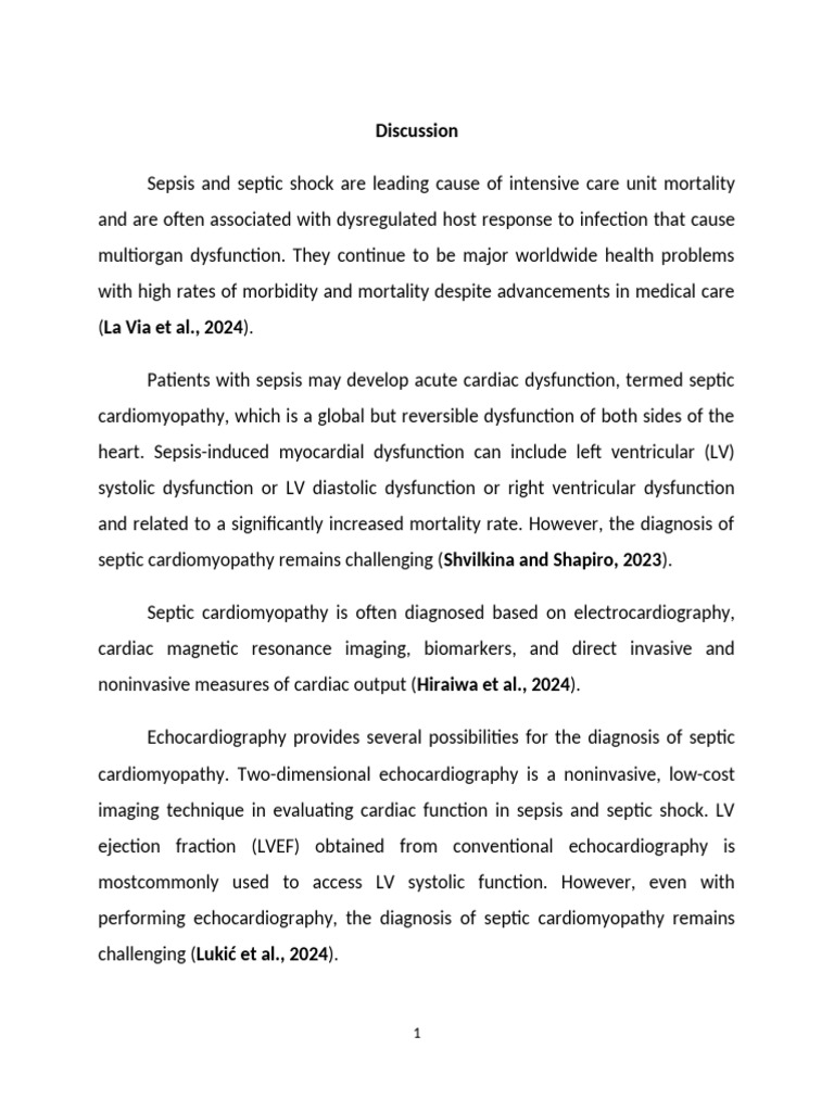 Discussion DR Eslam Mahmoud Khalaf | PDF | Sepsis | Ejection Fraction