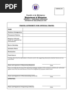 Official Travel Authority Form | PDF